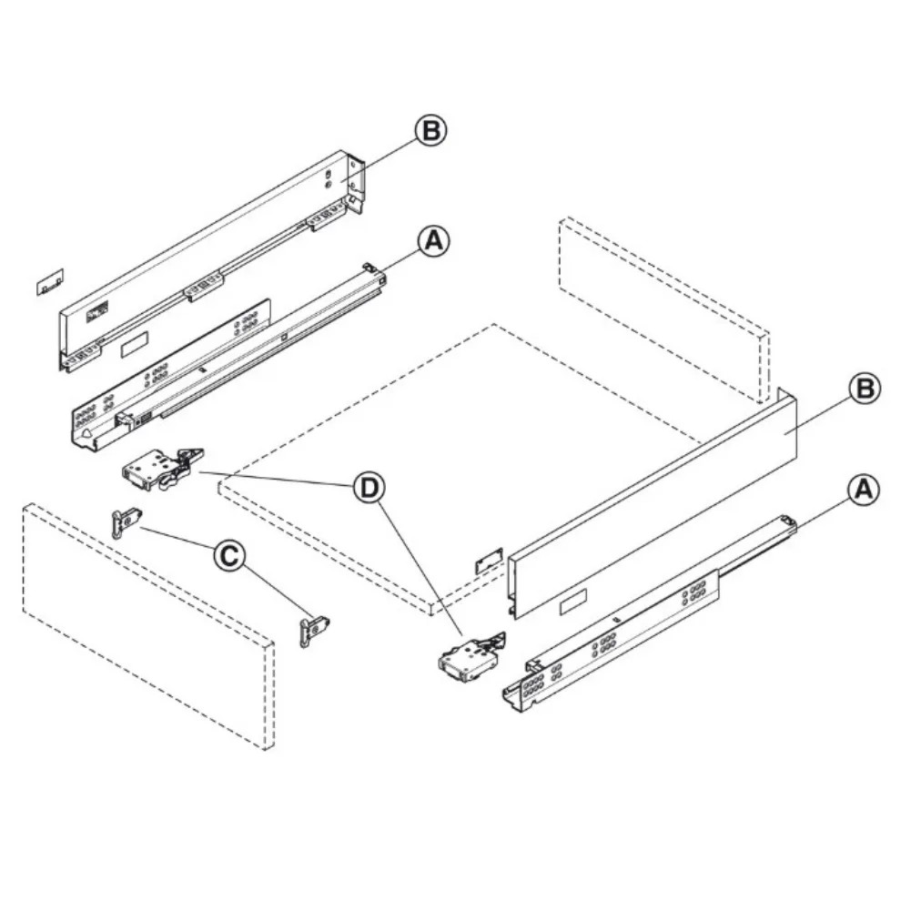 SPONDINE HAFELE MATRIX BOX SLIM A 128 mm BIANCHE
